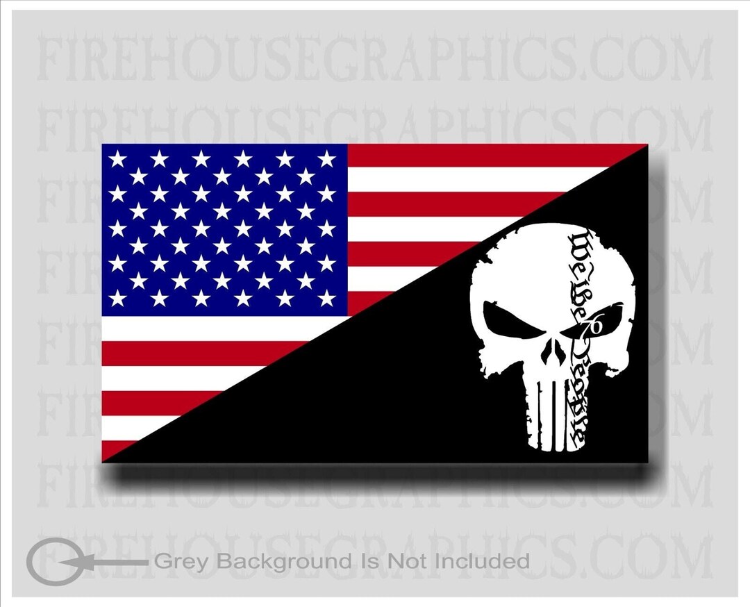 American Flag We the People Skull 1776 Weathered Vinyl Sticker Decal - Etsy