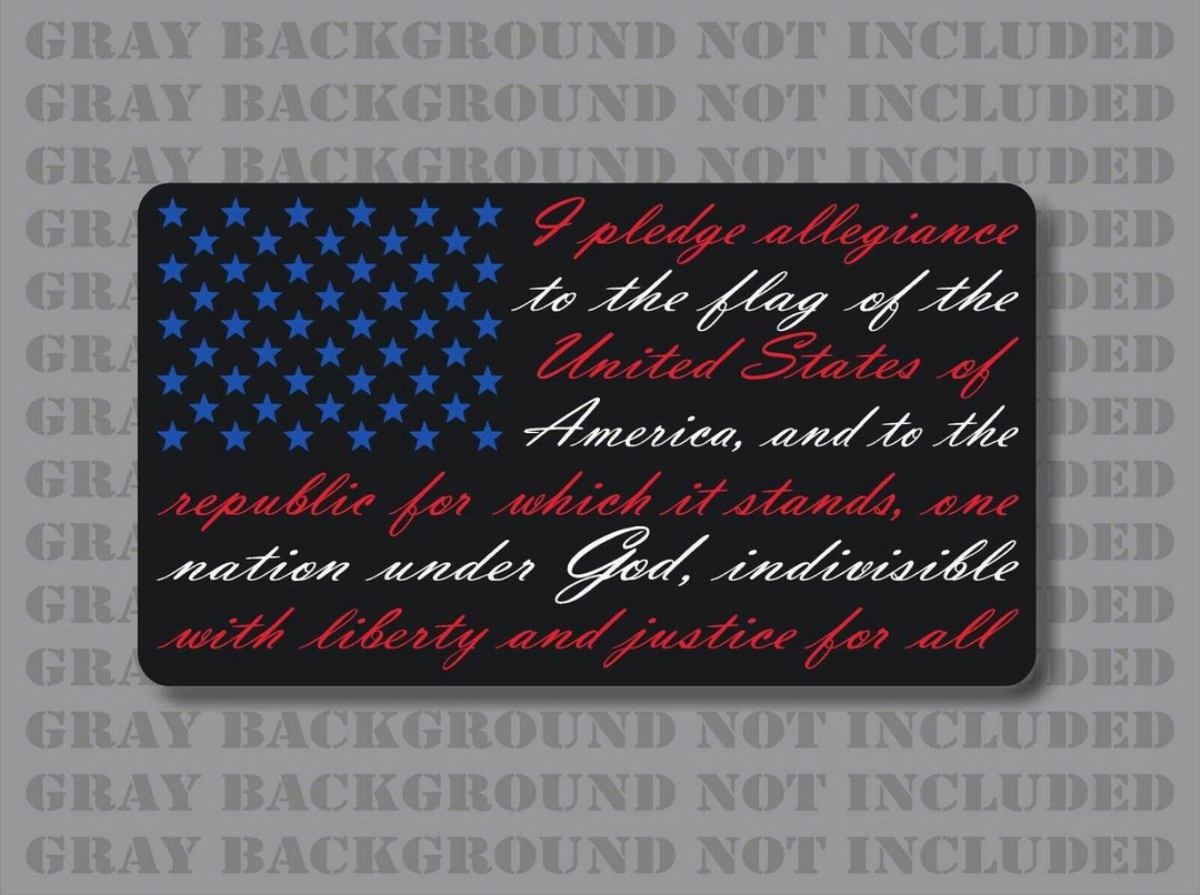 Red White Blue American Flag Pledge of Allegiance Vinyl Sticker Decal ...