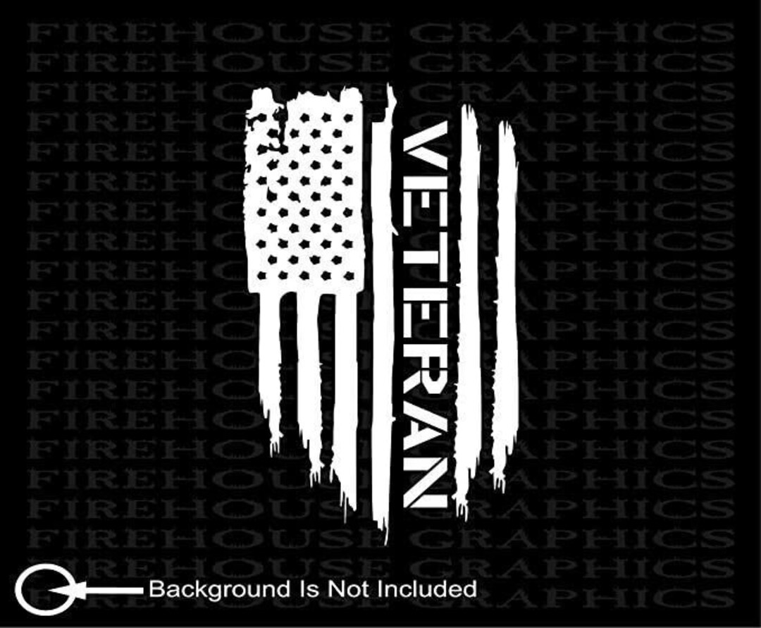 US Veteran American Flag Army Navy Marines Air Force Vinyl Sticker ...