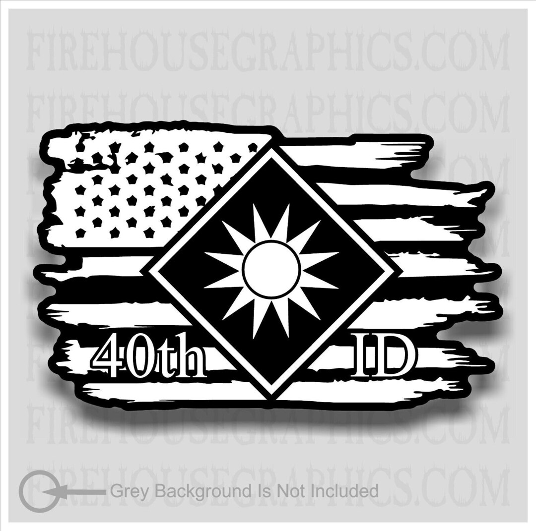 40th Infantry Division Sunburst US Army American Flag Veteran Sticker ...