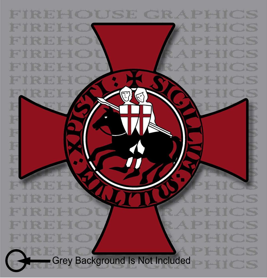 Knights Templar Seal Catholic Christian Mason Cross Sticker Decal - Etsy
