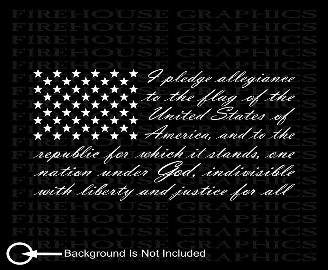American Flag Pledge of Allegiance Window Sticker Decal - Etsy
