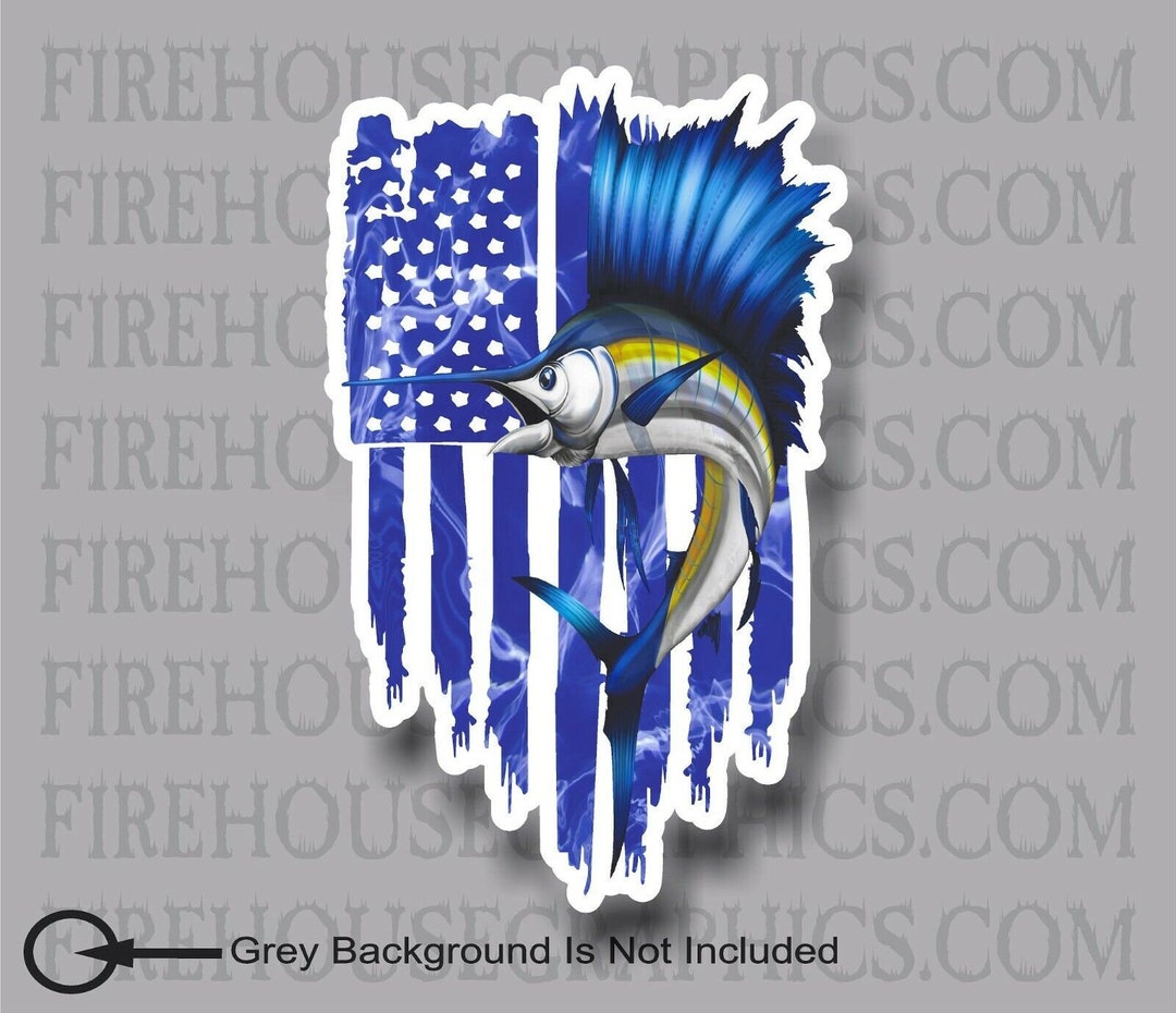 American Flag Sailfish Offshore Pelagic Fishing Sticker Decal - Etsy