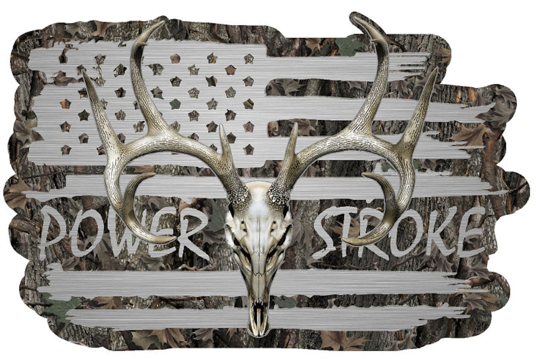 American Flag Powerstroke Ford F250 F350 Whitetail Buck Skull - Etsy