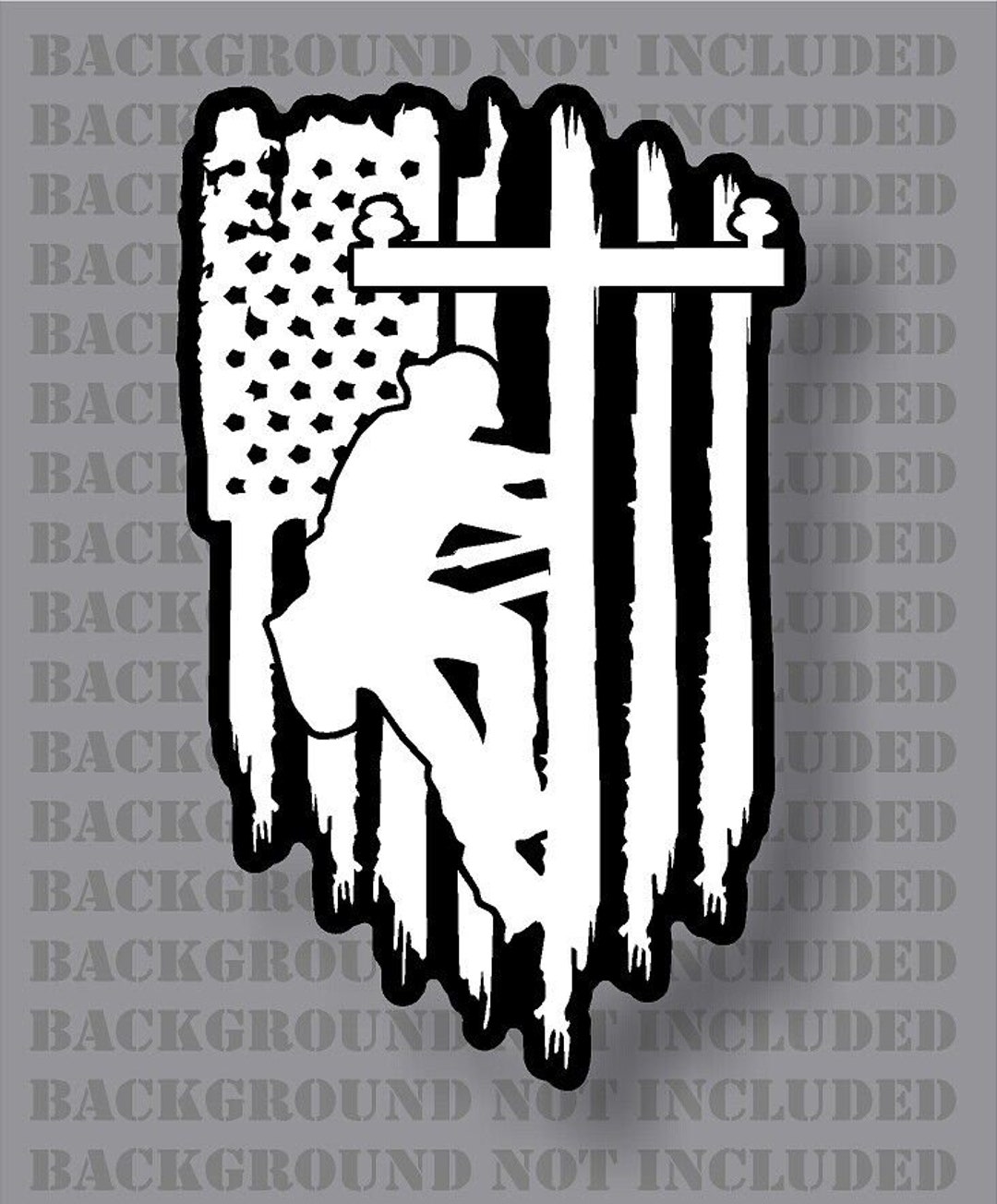 Lineman Linesman Electrical Power Line Pole American Flag Tech Sticker ...