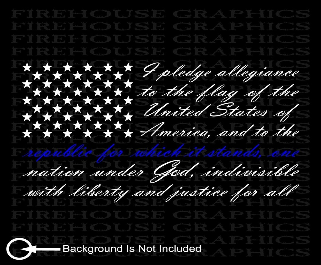 Thin Blue Line Police American Flag Pledge of Allegiance Vinyl - Etsy