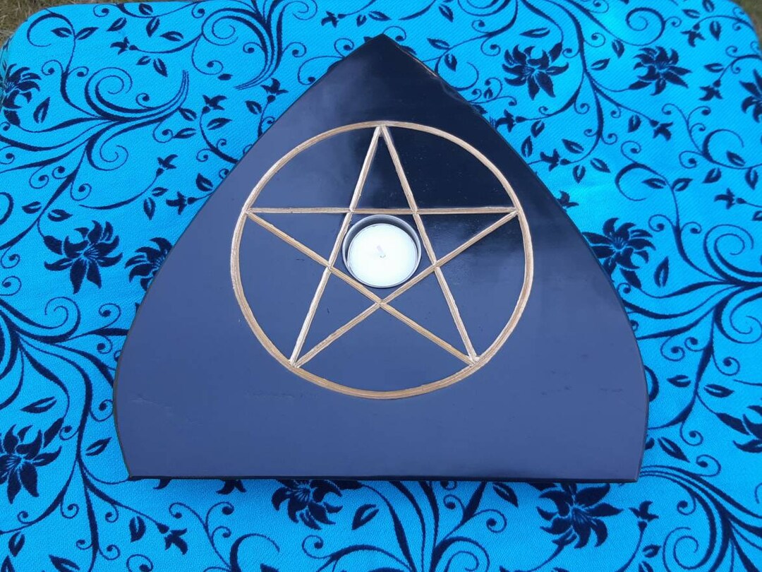 Handmade Slate Altar Pentacle With Tea Light Holder. - Etsy