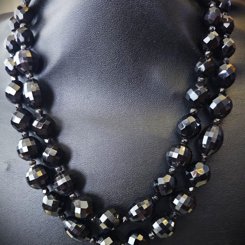 Vintage Jet Beaded Choker - Etsy