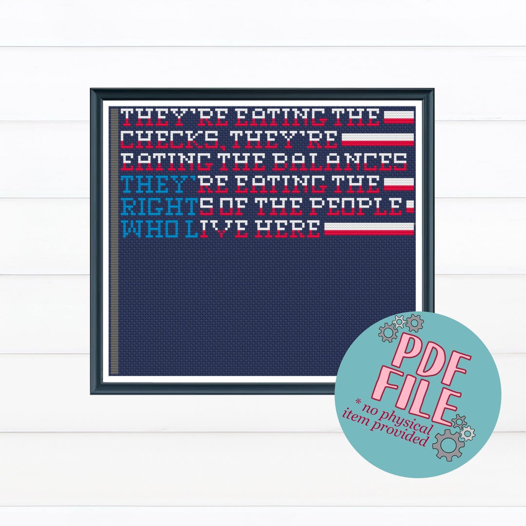 DEVOURING DEMOCRACY Cross Stitch Pattern PDF File (digital Download ...