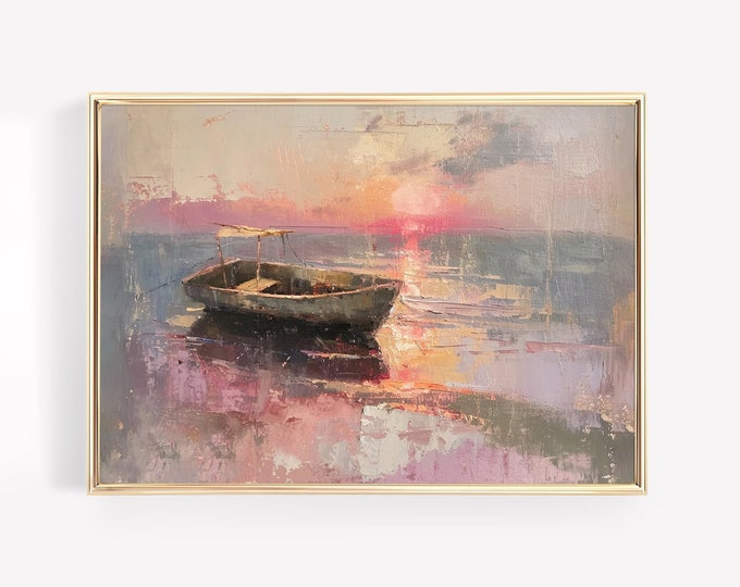 Pastel Blush Pink Coastal Beach Preppy Print Ocean Painting Poster Boho ...