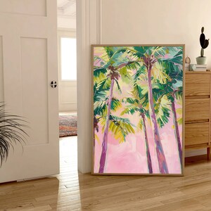 Palm Trees Print Coastal Tropical Hawaiian Preppy Poster Modern ...