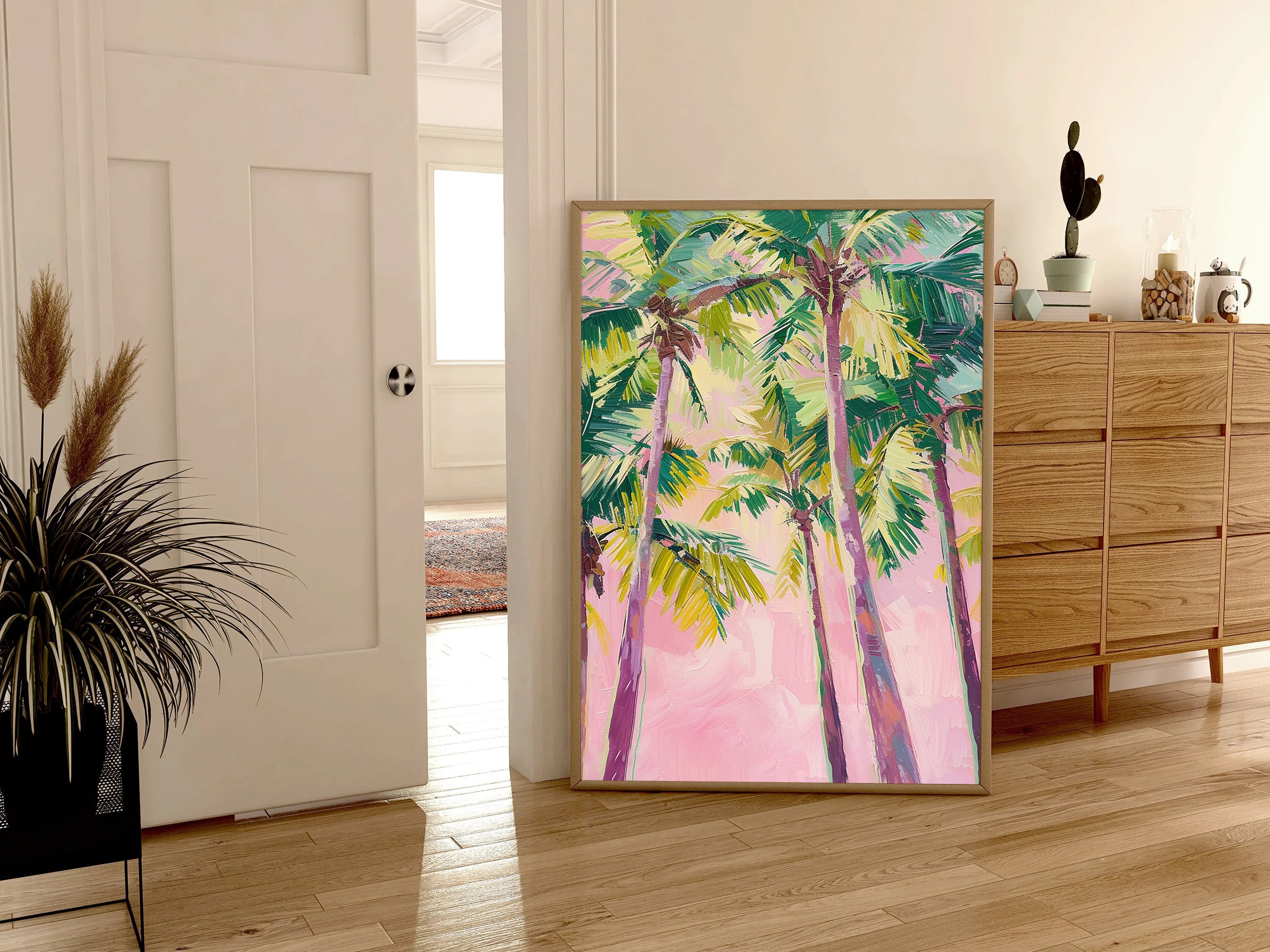 Palm Trees Print Coastal Tropical Hawaiian Preppy Poster Modern ...