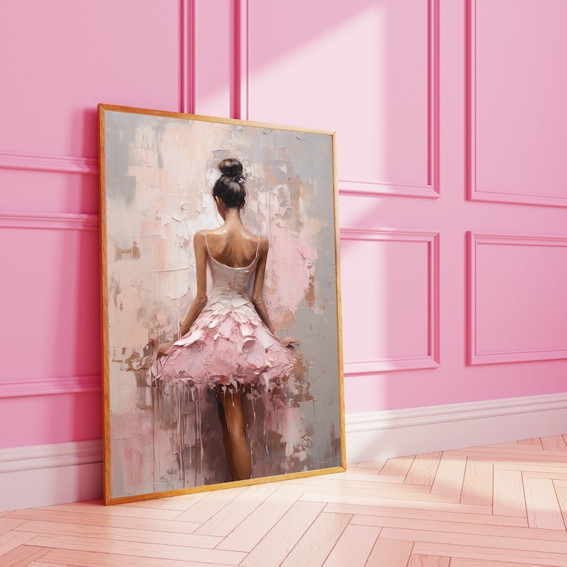 Ballerina Dancer Print Pastel Blush Watercolor Preppy Painting Poster ...