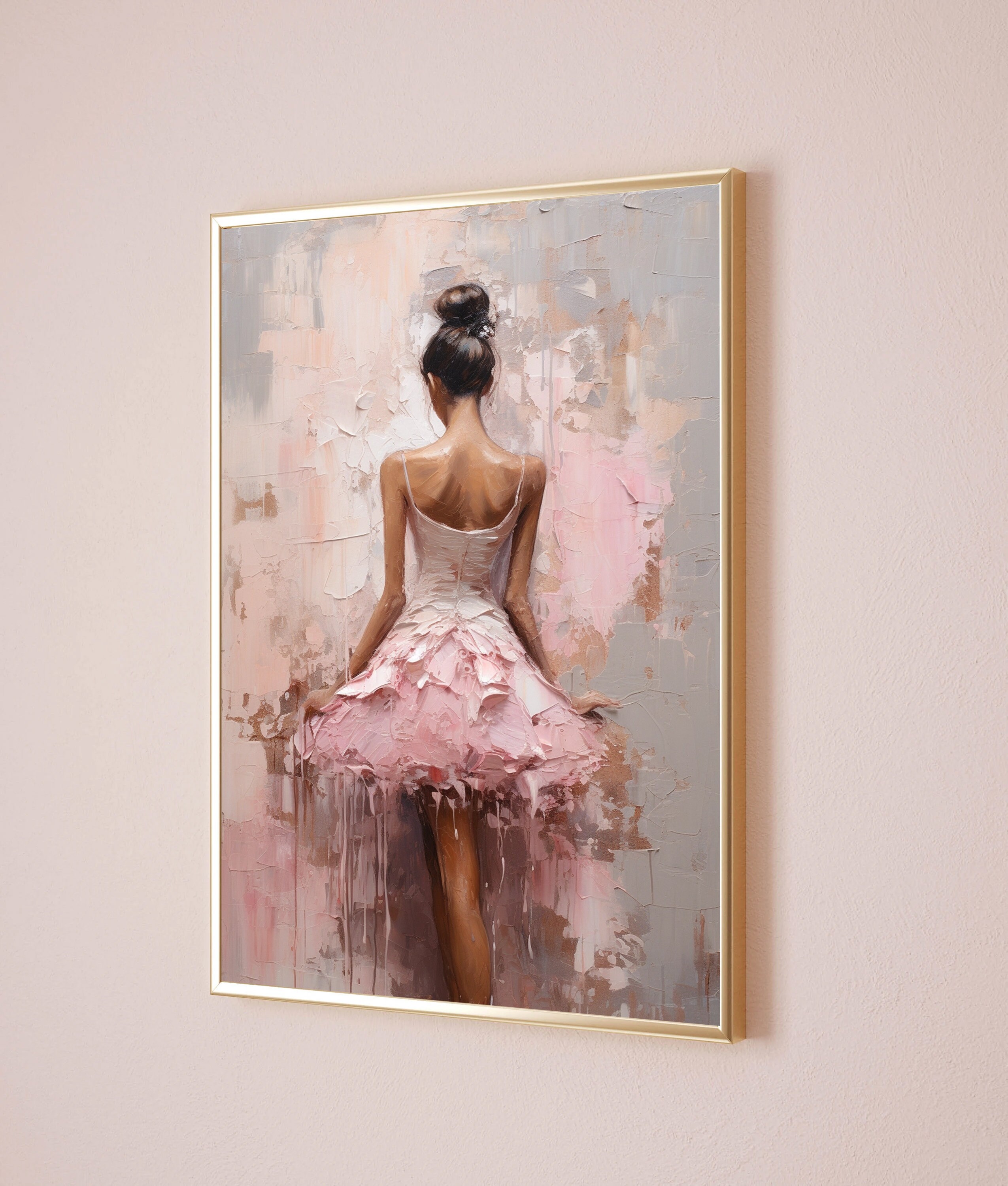 Ballerina Dancer Print Pastel Blush Watercolor Preppy Painting Poster ...