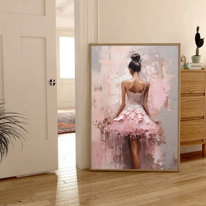 Ballerina Dancer Print Pastel Blush Watercolor Preppy Painting Poster ...