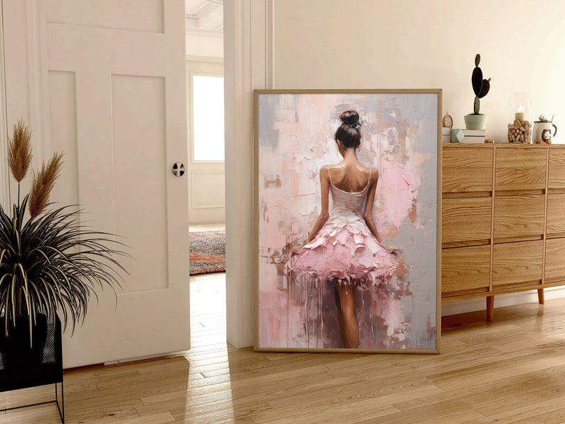 Ballerina Dancer Print Pastel Blush Watercolor Preppy Painting Poster ...
