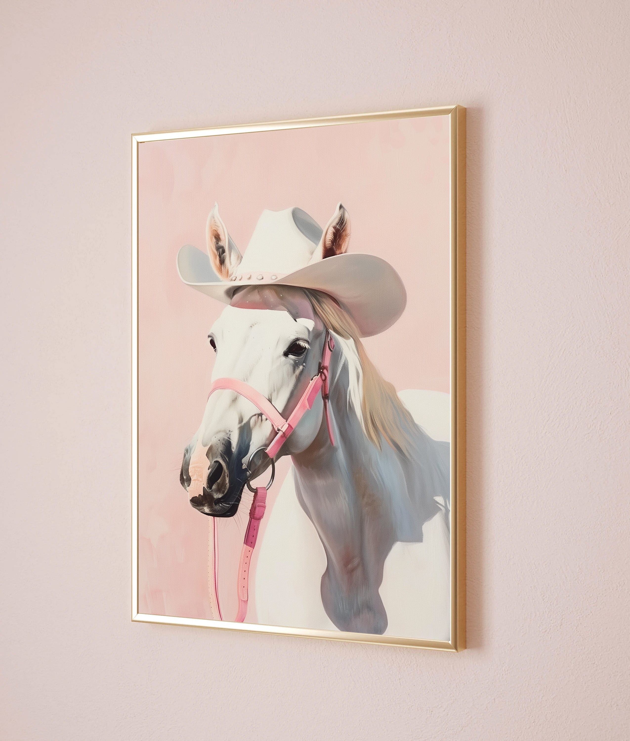 White Horse Coastal Poster Western Country Farmhouse Pastel Cowgirl ...