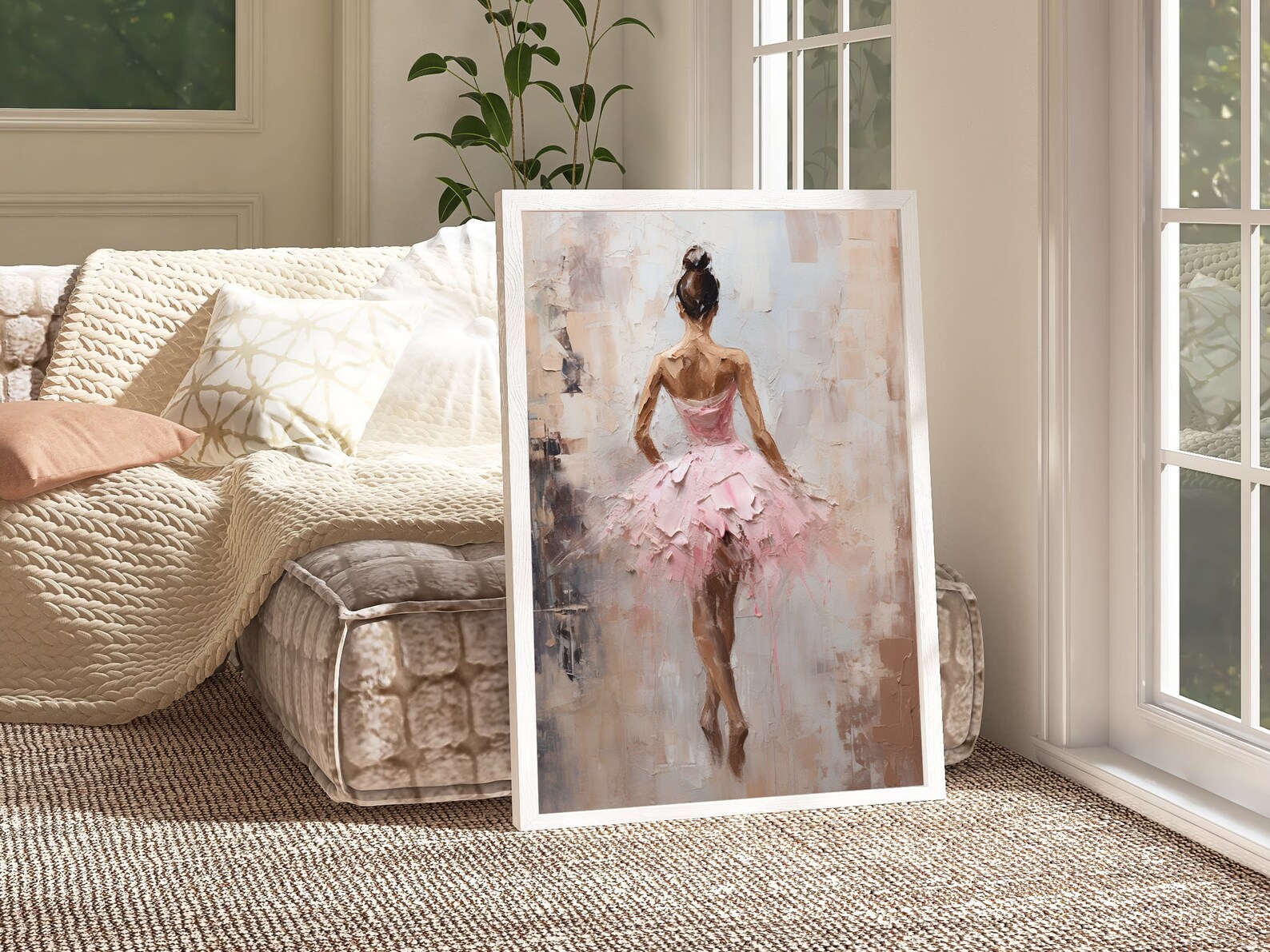 Ballerina Dancer Watercolor Print Pastel Blush Preppy Painting Poster ...