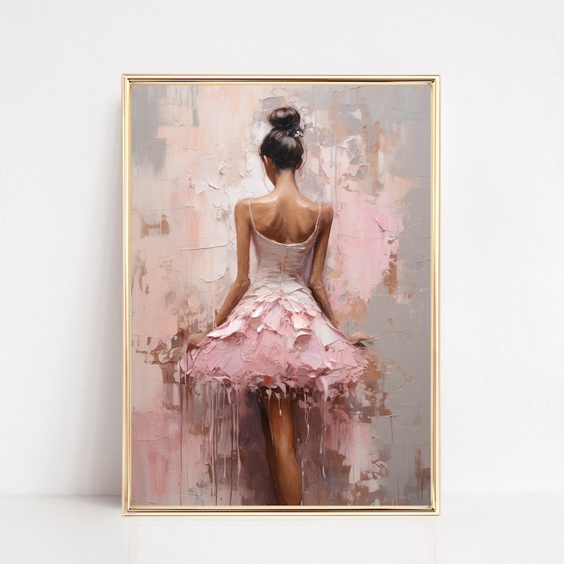 Ballerina Dancer Print Pastel Blush Watercolor Preppy Painting Poster ...