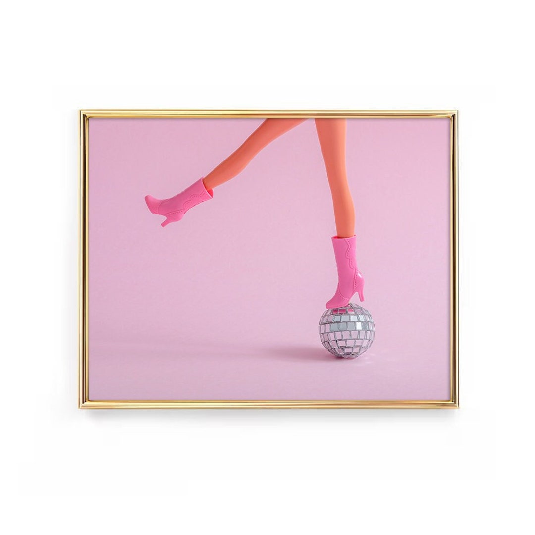 Doll Legs Disco Ball Print Pink Preppy Mirrorball Eclectic Coquette ...