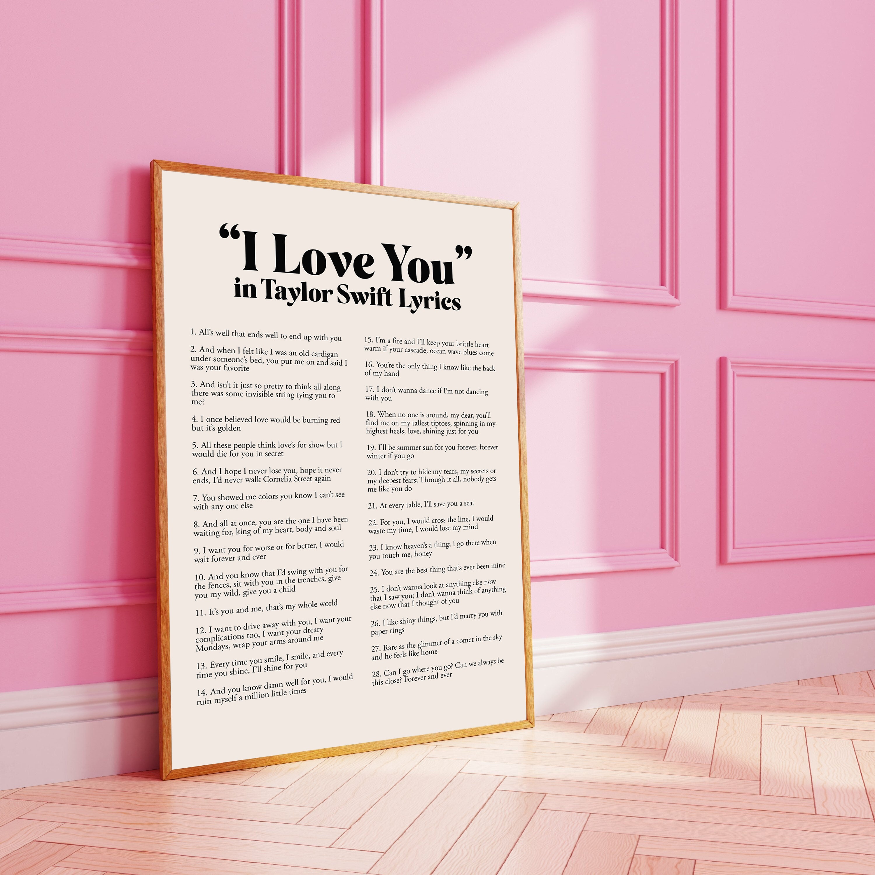 Taylor Swift Lyrics Print I Love You Quotes Positive Typography Y2k ...