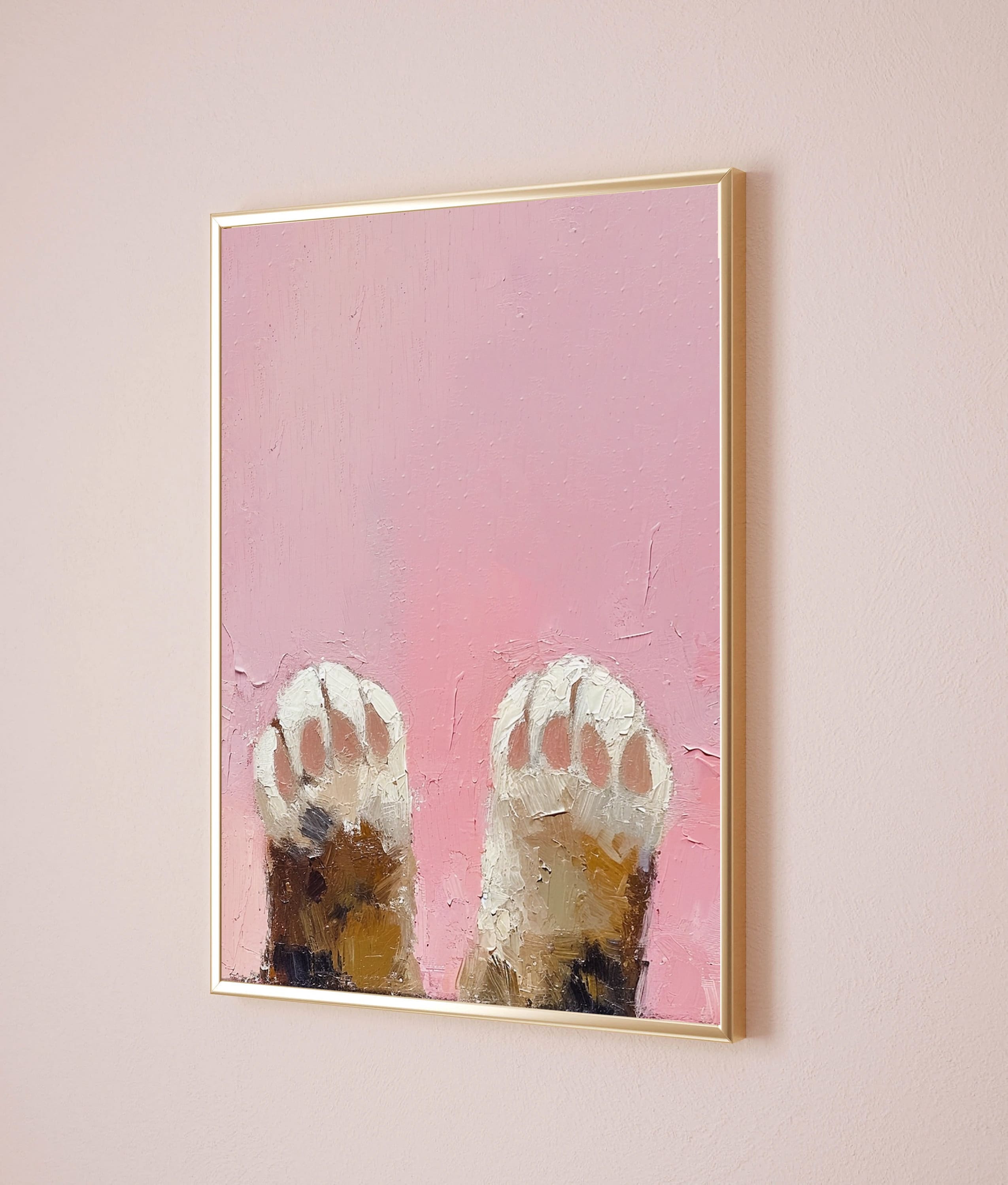 Cat Paws Pink Print Animal Preppy Poster Toe Beans Maximalist Painting ...