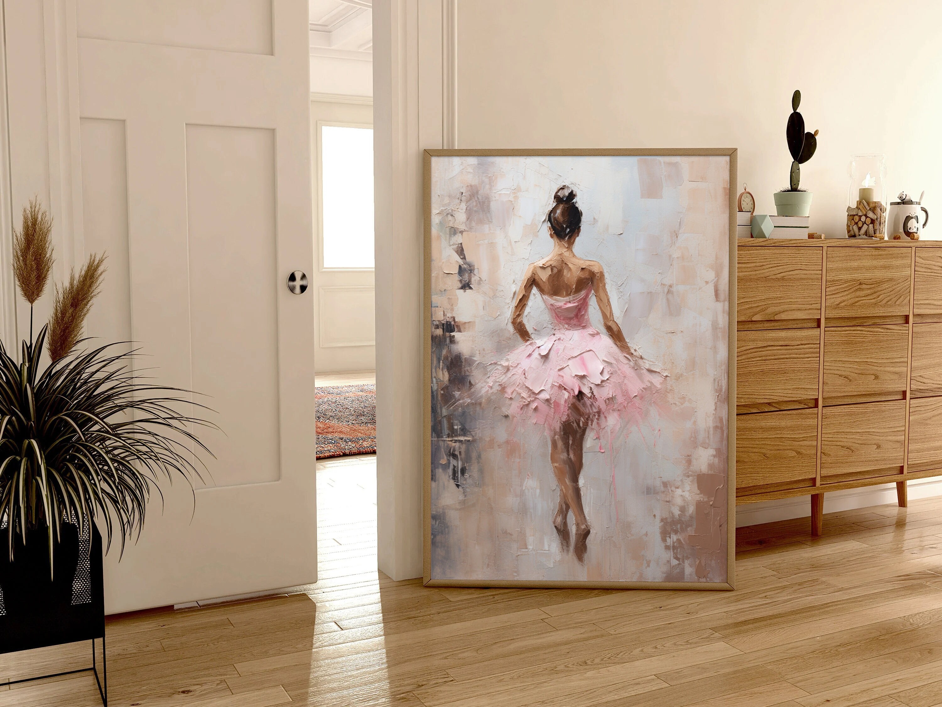 Ballerina Dancer Watercolor Print Pastel Blush Preppy Painting Poster ...