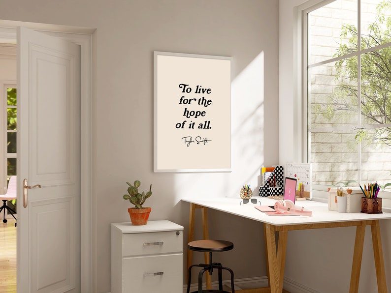 Taylor Swift Quote Print Song Typography Y2k Girly Preppy Swiftie Merch ...