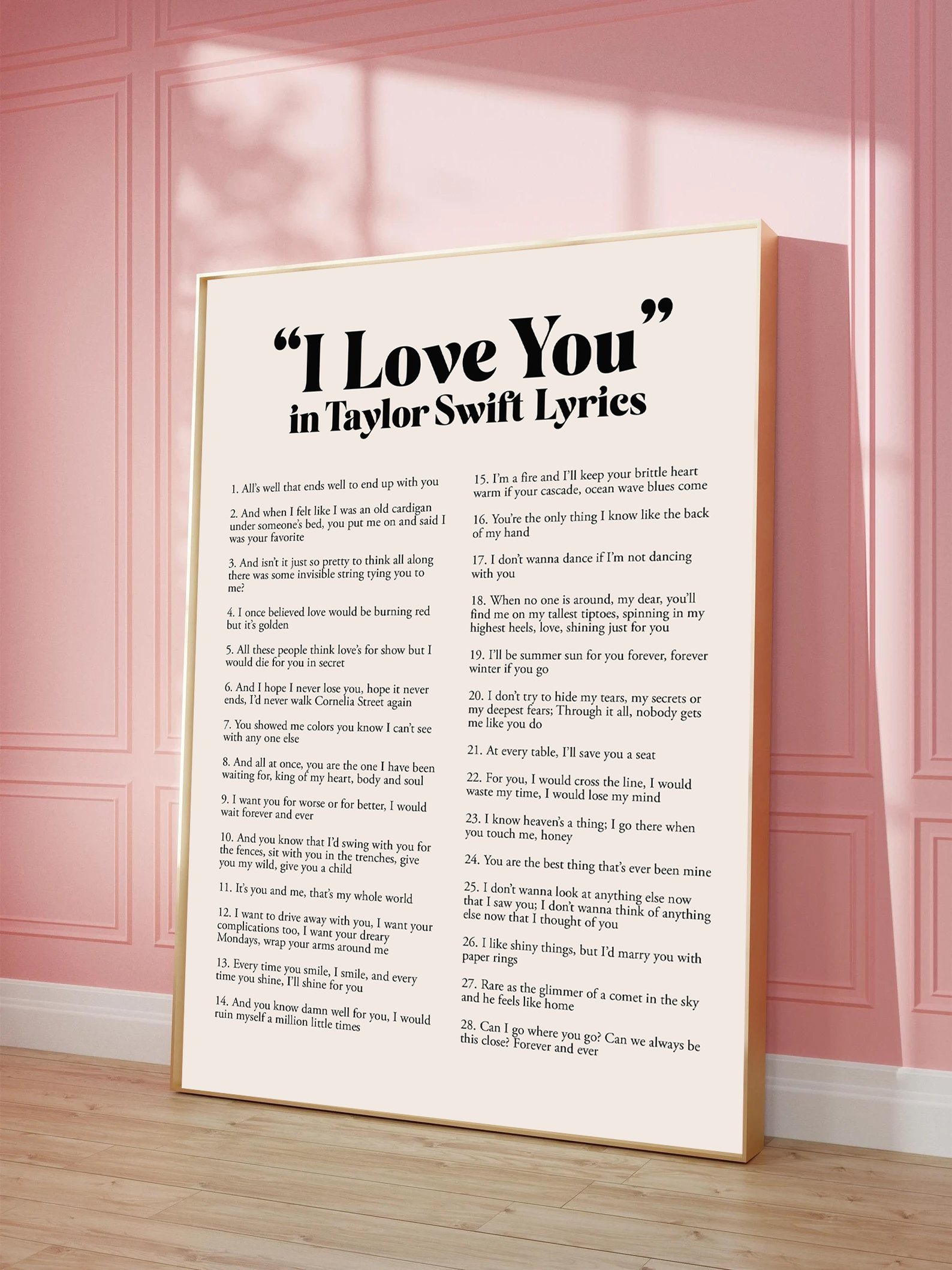 Taylor Swift Lyrics Print I Love You Quotes Positive Typography Y2k ...