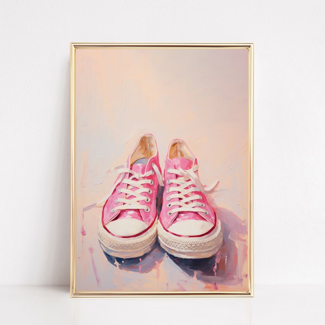 Pink Converse Sneakers Print Pastel Blush Shoes Preppy Poster ...