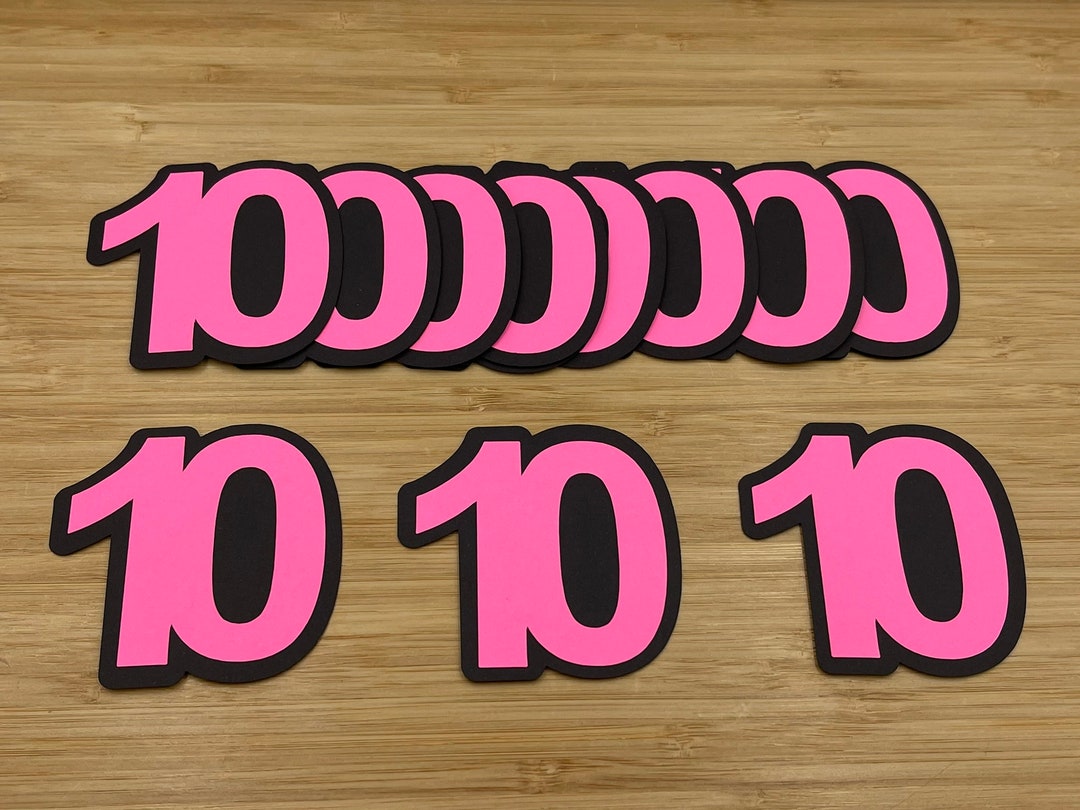 Number 10 Die Cuts, 12 Pieces, Number 10 Cut Outs, Number Die Cuts ...