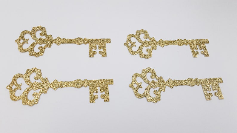 Glitter Key Die Cut 12 Count Gold Key Gold Key Die Cuts - Etsy