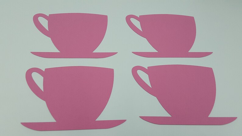 Tea Cup Die Cuts 25 Pieces Tea Cup Cut Outs Tea Party | Etsy