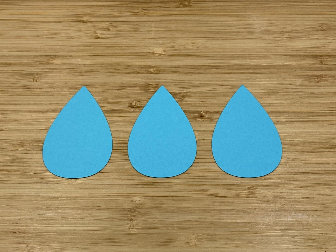 Rain Drop Die Cuts, 25 Pieces, Rain Drop Cut Outs, Spring Die Cuts ...