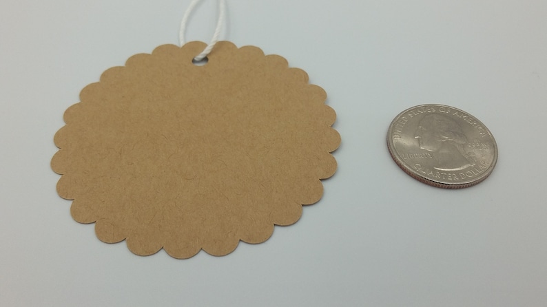 Circle Scallop Tags, 50 Tags, String Included, Product Tags, Jewelry ...