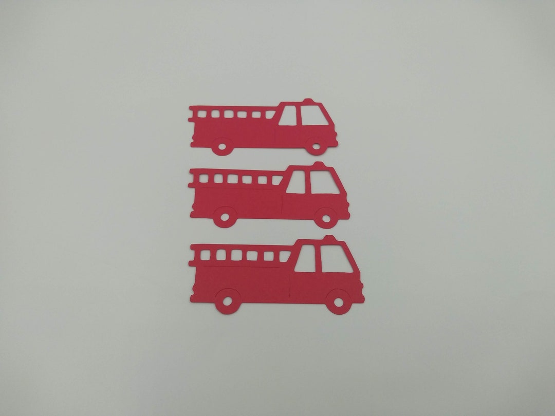 Fire Truck Die Cuts, 25 Pieces, Fire Truck Cut Outs, Fireman Party ...