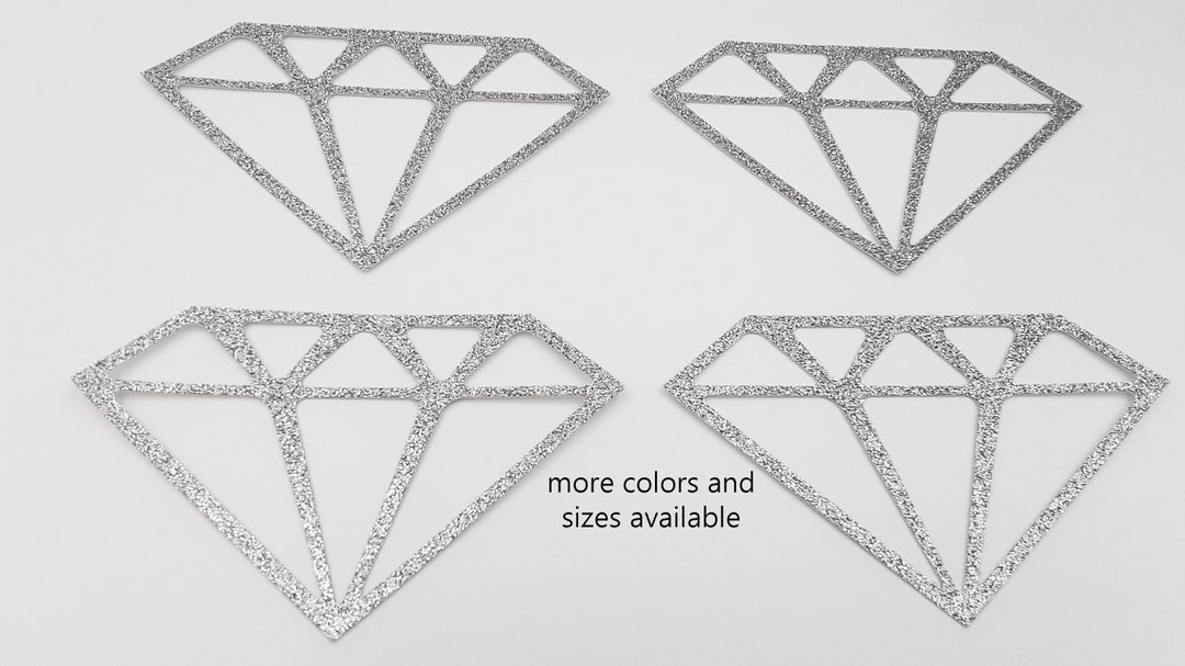 Glitter Diamond Die Cuts, 12 Count, Silver Glitter Diamond Die Cuts ...