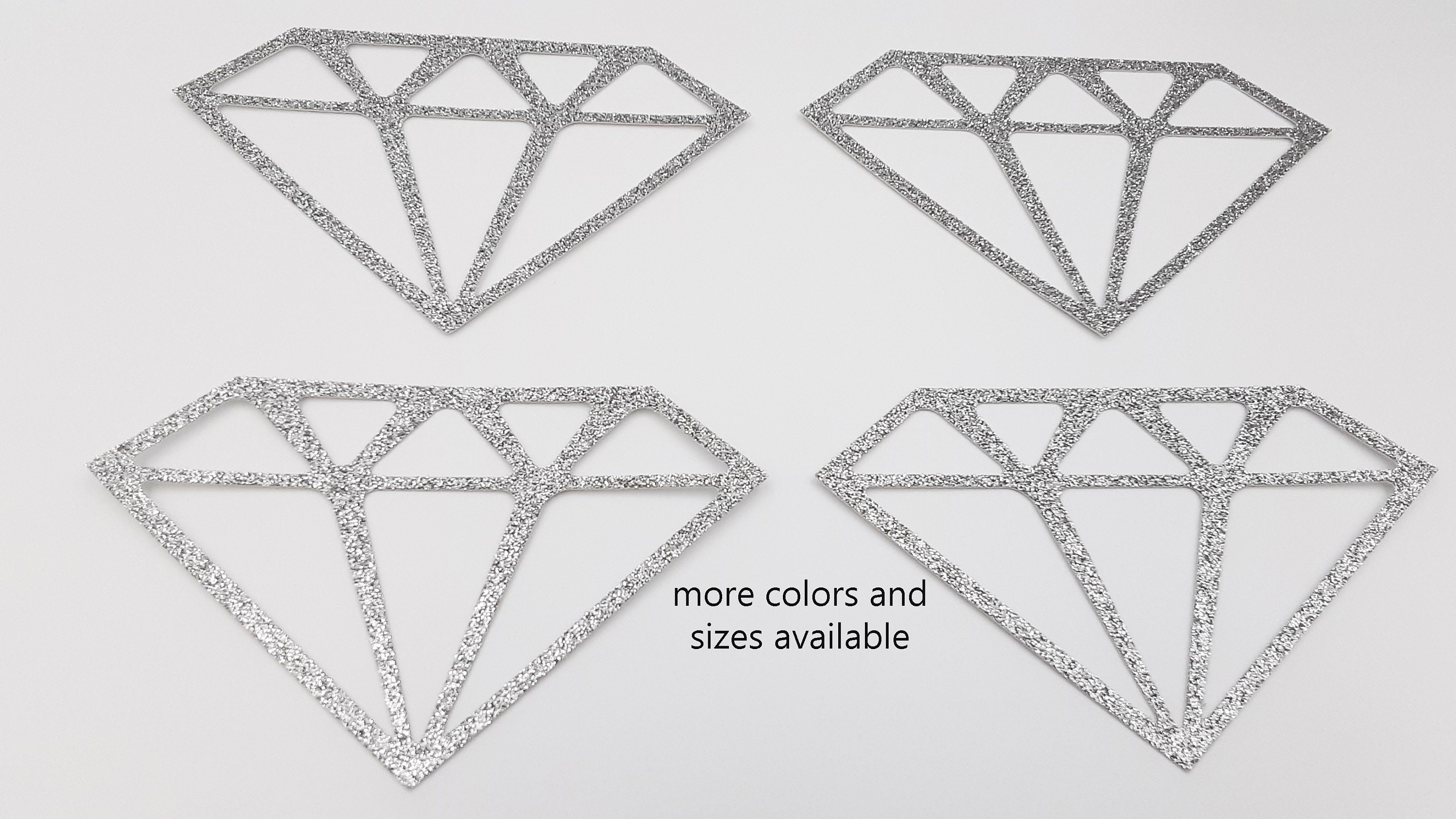 Glitter Diamond Die Cuts, 12 Count, Silver Glitter Diamond Die Cuts ...