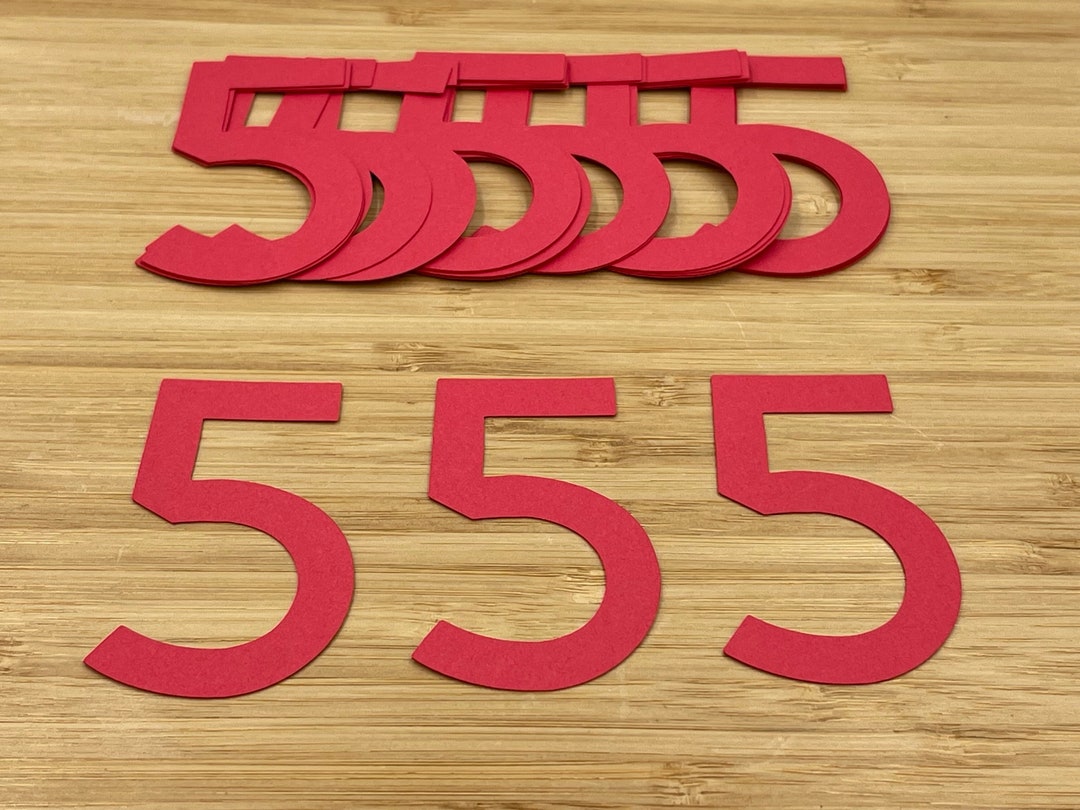 Number 5 Die Cuts, 25 Pieces, Number 5 Cut Outs, Number Die Cuts ...