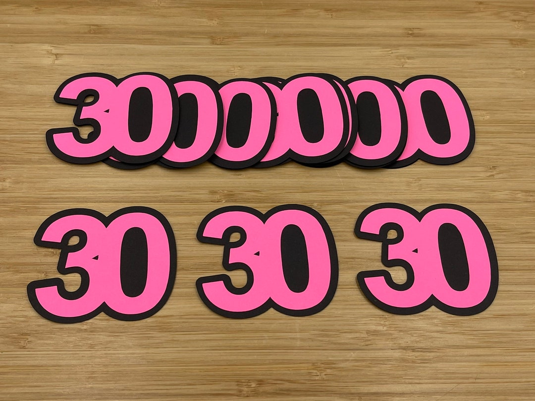 Number 30 Die Cuts, 12 Pieces, Number 30 Cut Outs, Number Die Cuts ...