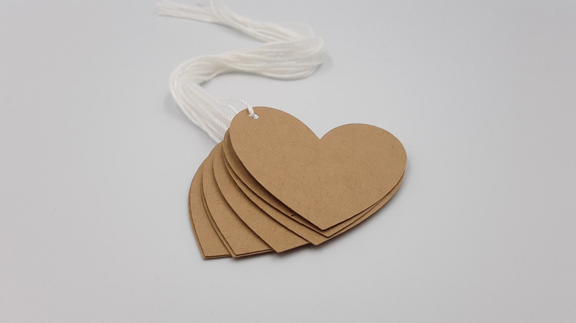 Heart Tags 50 Tags String Included Heart Party Favor Tags - Etsy
