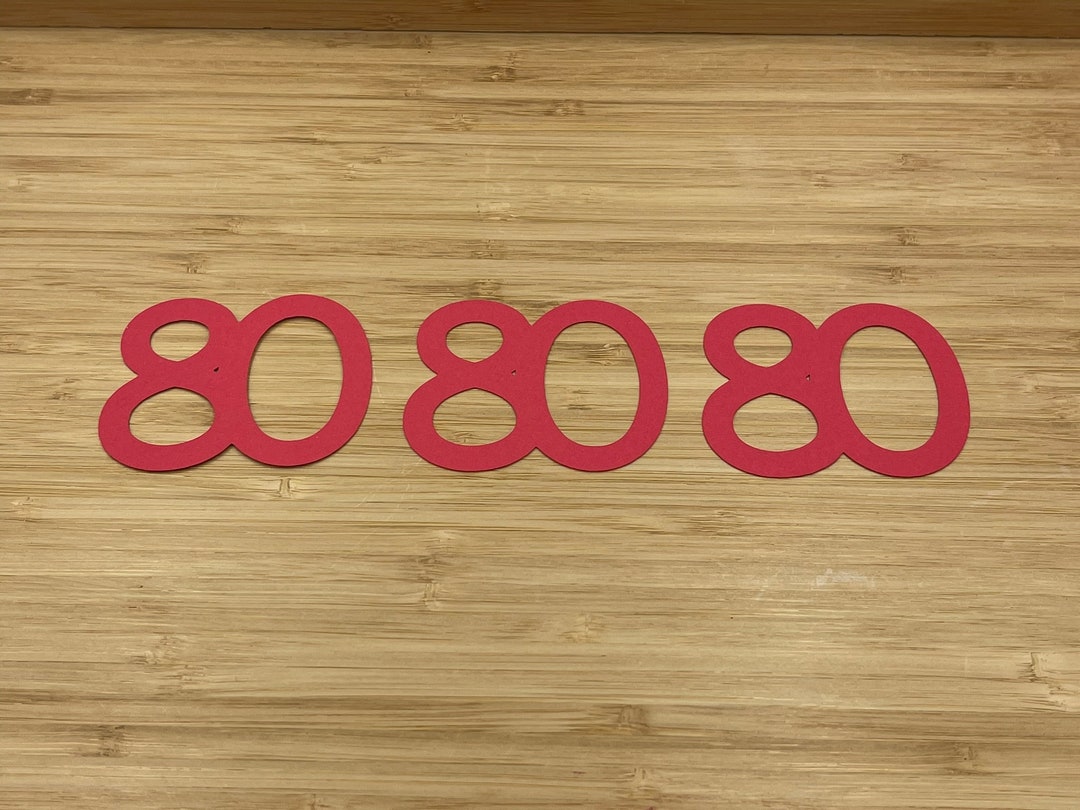 Number 80 Die Cuts, 25 Pieces, Number 80 Cut Outs, Number Die Cuts ...