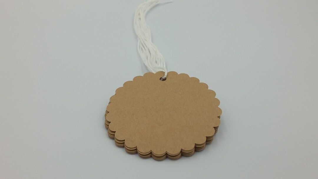 Circle Scallop Tags, 50 Tags, String Included, Product Tags, Jewelry ...