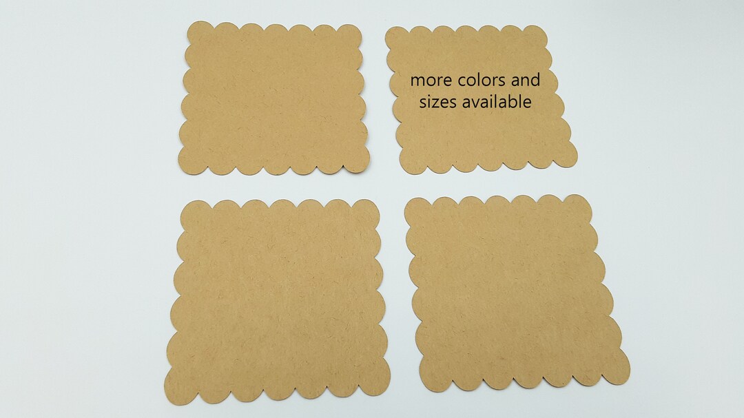 Square Scallop Die Cuts, 25 Pieces, Die Cuts, Square Die Cuts, Scallop ...