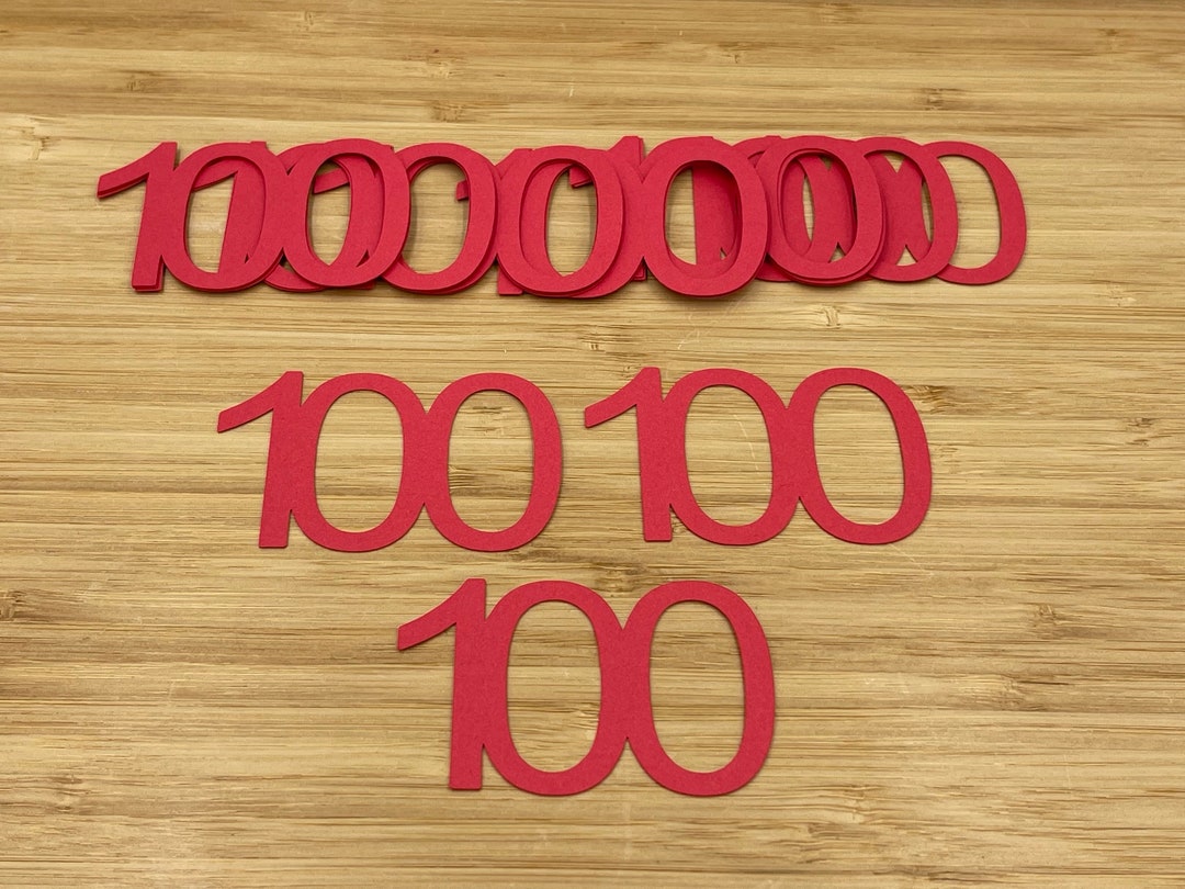 Number 100 Die Cuts, 25 Pieces, Number 100 Cut Outs, Number Cut Outs ...