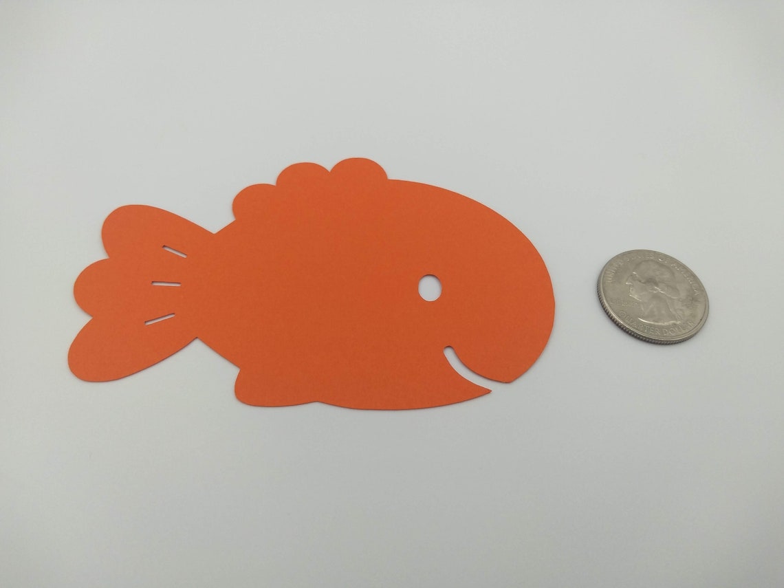 Fish Die Cuts, 25 Count, Fish Cut Outs, Orange Fish Die Cuts, Orange ...