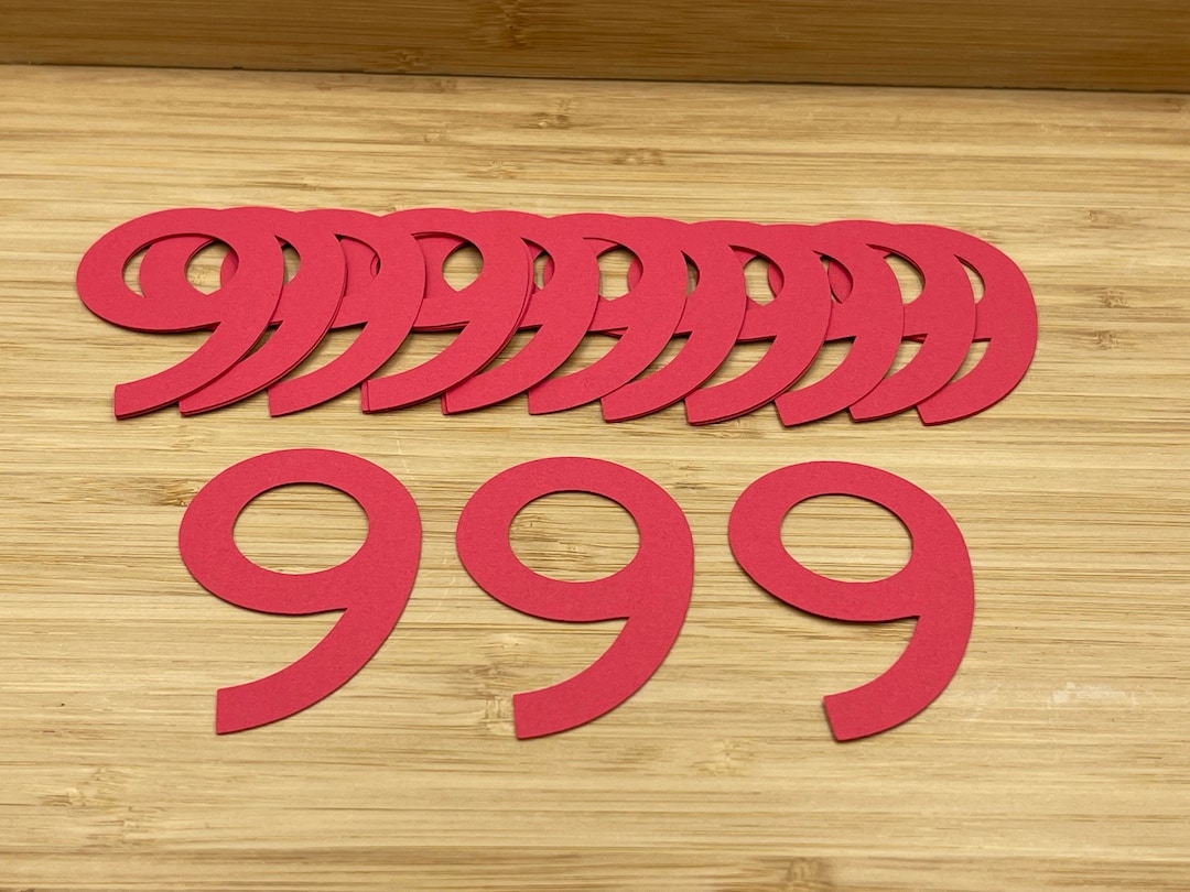 Number 9 Die Cuts, 25 Pieces, Number 9 Cut Outs, Number Die Cuts ...