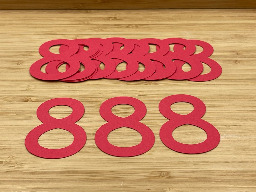 Number 8 Die Cuts, 25 Pieces, Number 8 Cut Outs, Number Die Cuts ...