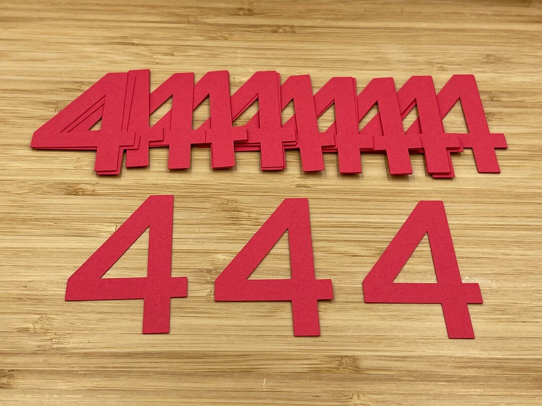 Number 4 Die Cuts, 25 Pieces, Number 4 Cut Outs, Number Die Cuts ...