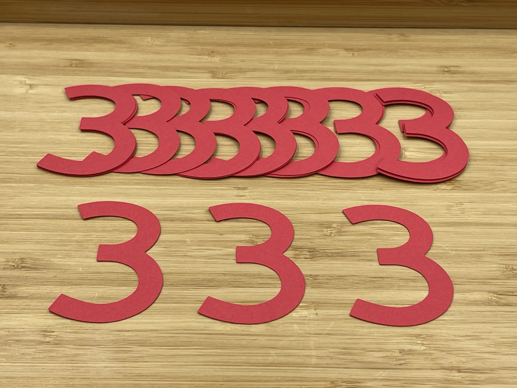 Number 3 Die Cuts, 25 Pieces, Number 3 Cut Outs, Number Die Cuts ...